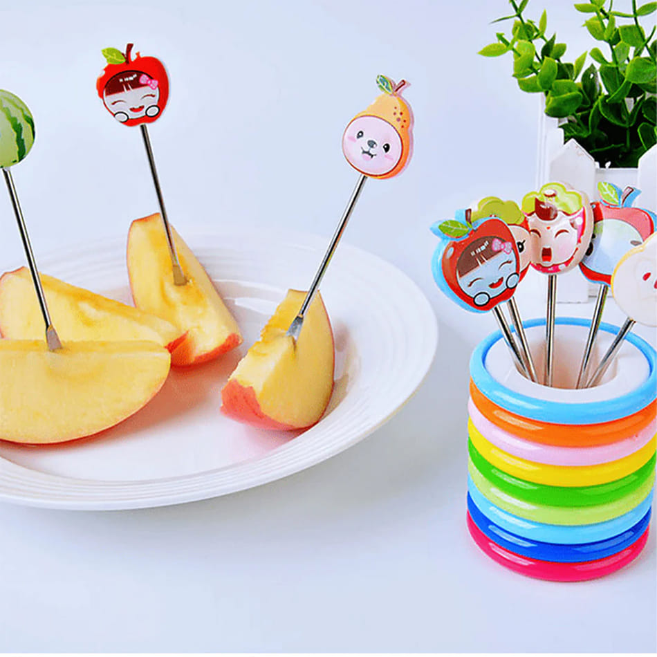 fruit fork set with stand